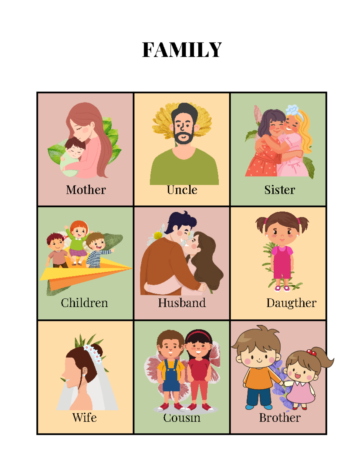 Hoja de Trabajo: Vocabulario de la Familia en Inglés - Studocu