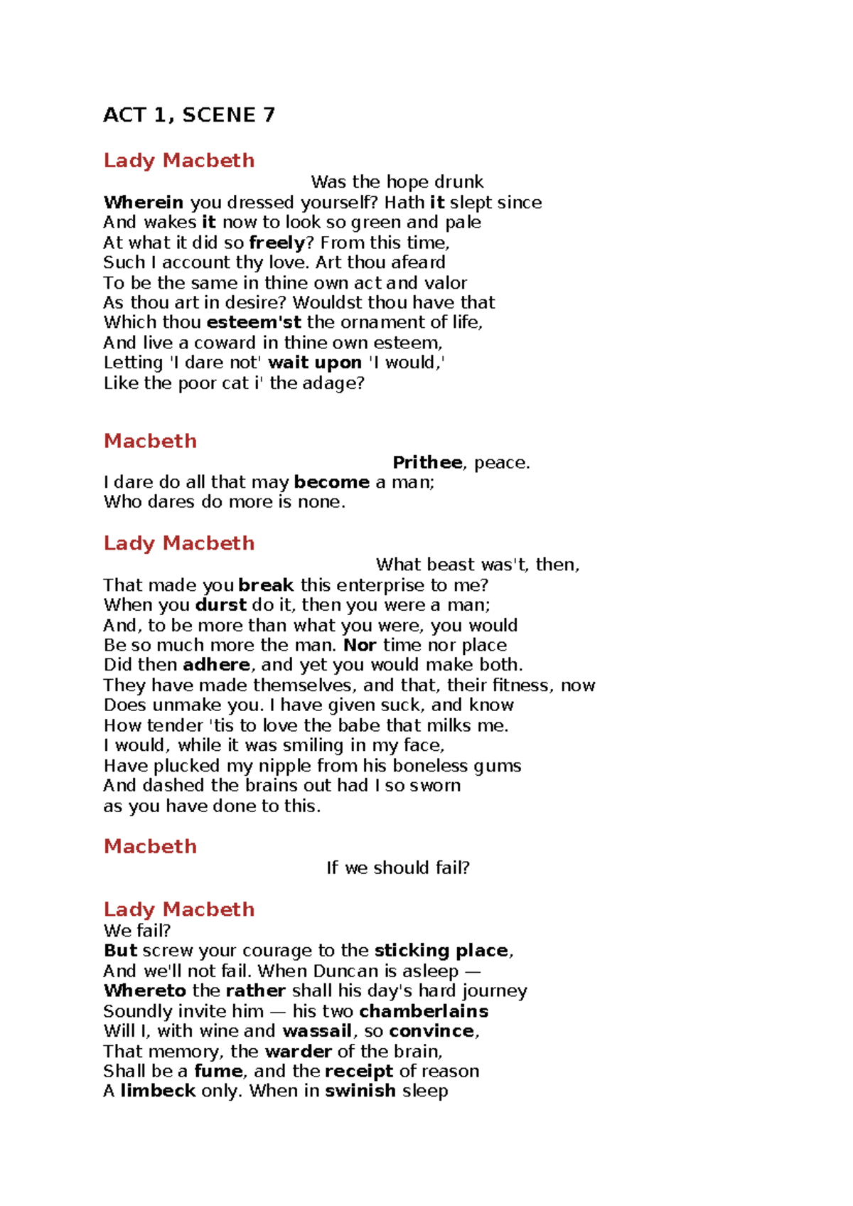 ACT 1, SCENE 7 Analysis of Lady Macbeth's Persuasion Techniques - Studocu