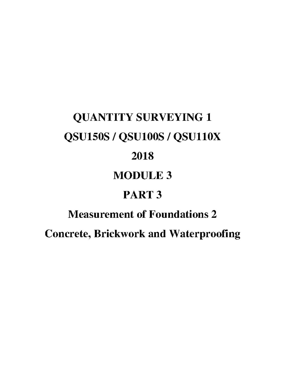 QSU150S/QSU100S/QSU110X: Measurement of Foundations 2 in Concrete ...