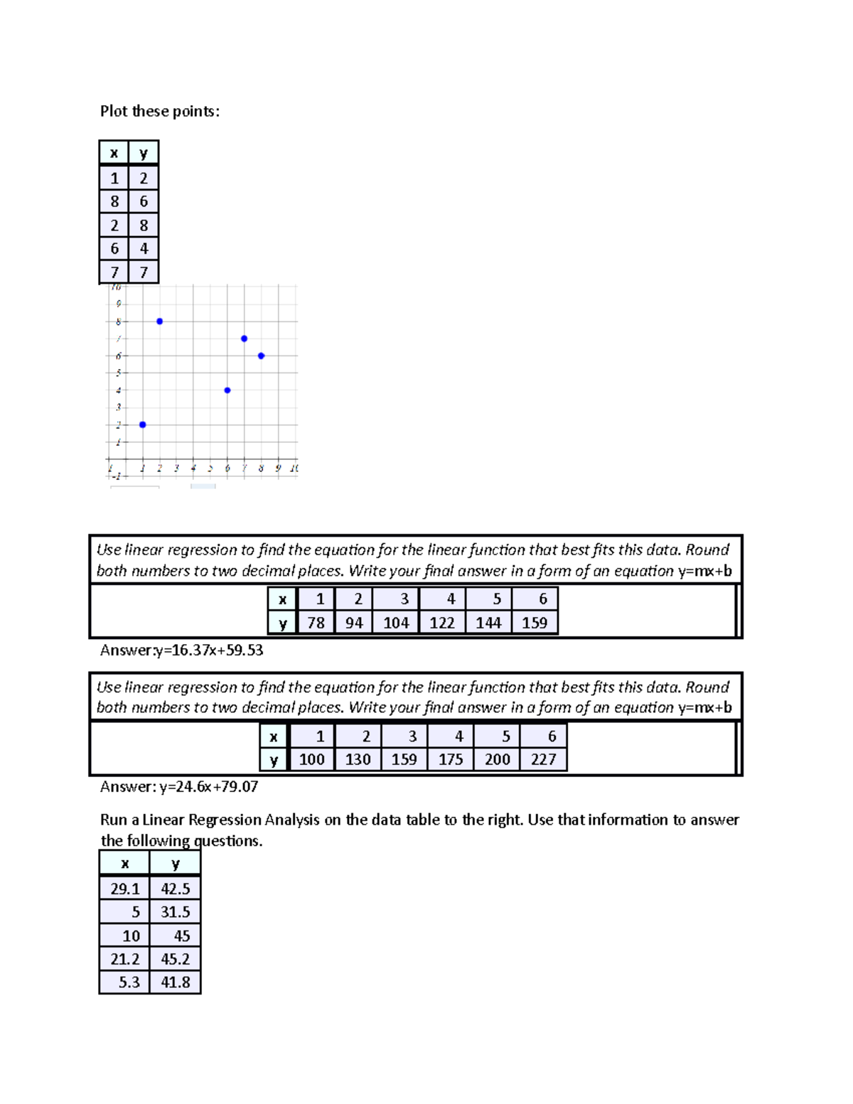 Linear Regression Analysis and Equations - Chapter 5 Study Guide - Studocu