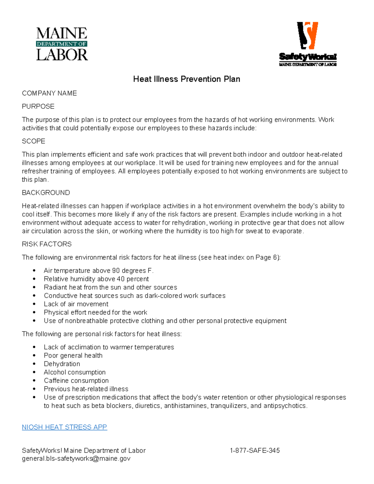 Heat Illness Prevention Plan - Best Practices and Employee Guidelines ...