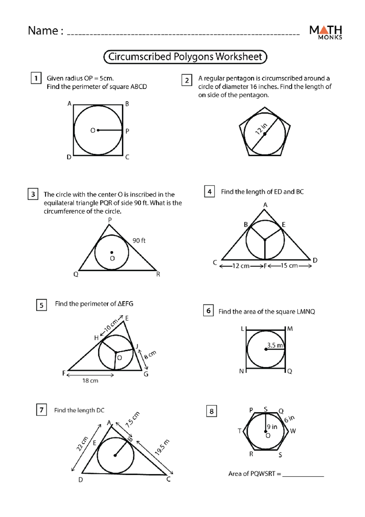 Circumscribed-Polygons-Worksheet - Name : MATH MONKS Circumscribed ...