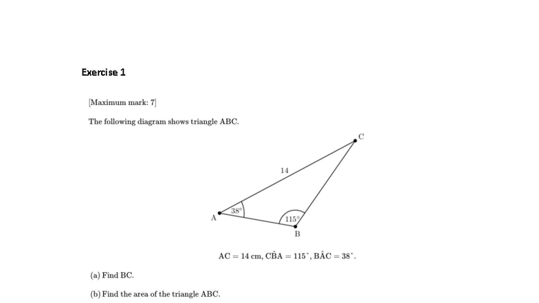 Math Exercise 1 & 2: Triangle & Quadrilateral Area Calculations - Studocu