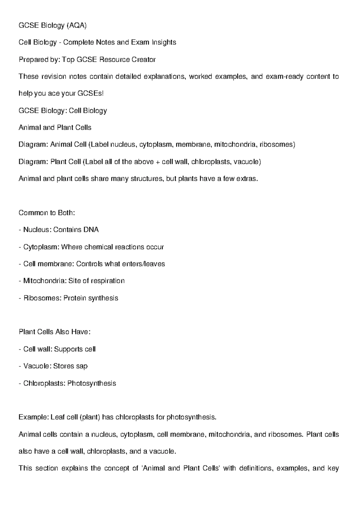 GCSE Biology Revision: Organisation, Enzymes & Heart (AQA) - Studocu