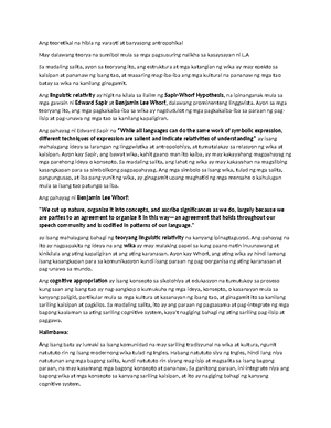 Kabanata 1 - Summary BSED - English - KABANATA 1 MGA BATAYAN NG INTELEKTUWALISASYON NG WIKANG ...