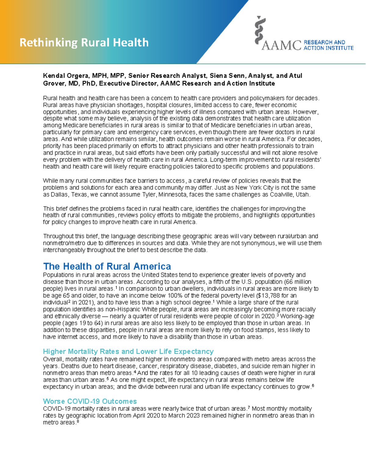 Rural Health Challenges and Policy Solutions: A Comprehensive Overview - Studocu