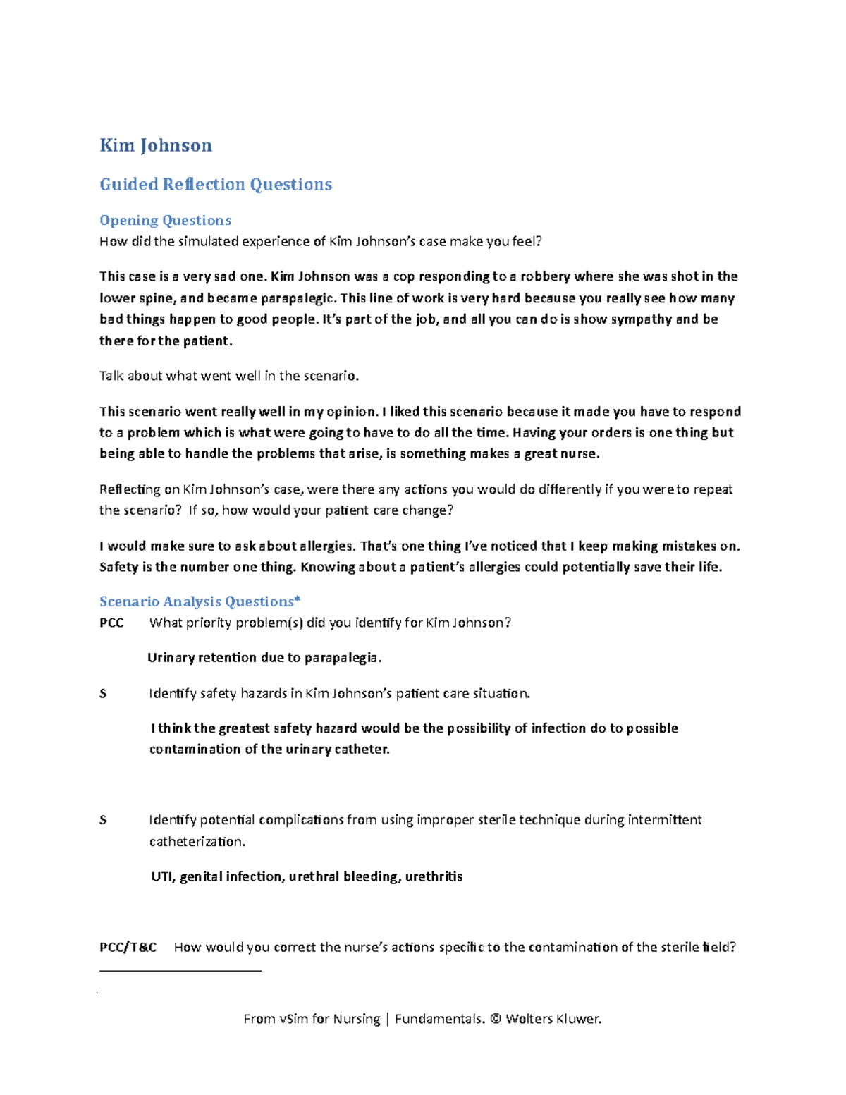 Kim Johnson relfection - Kim Johnson Guided Reflection Questions ...