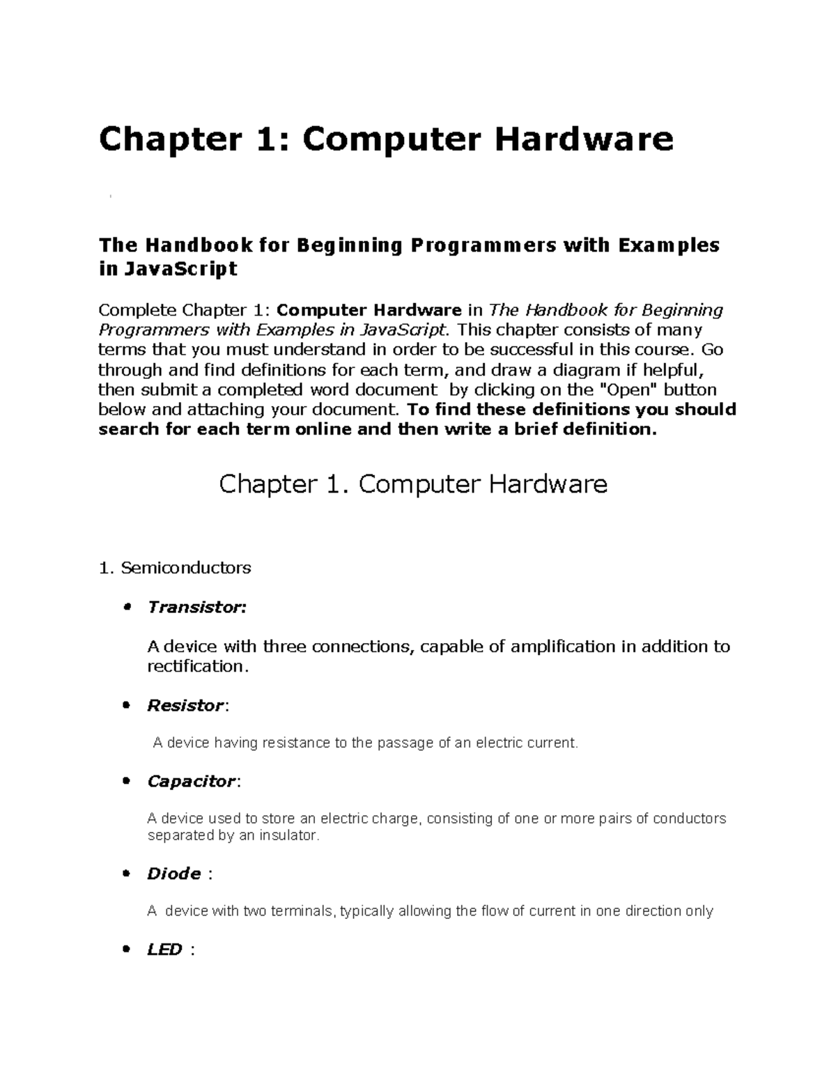 Chapter 1: Computer Hardware – Assignment Notes for Beginners - Studocu