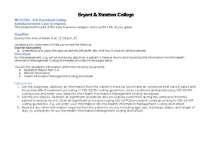 MCCG150+-+Classification+Coding+Scenario - MCCG150 – ICD Procedural Coding Classification Coding ...