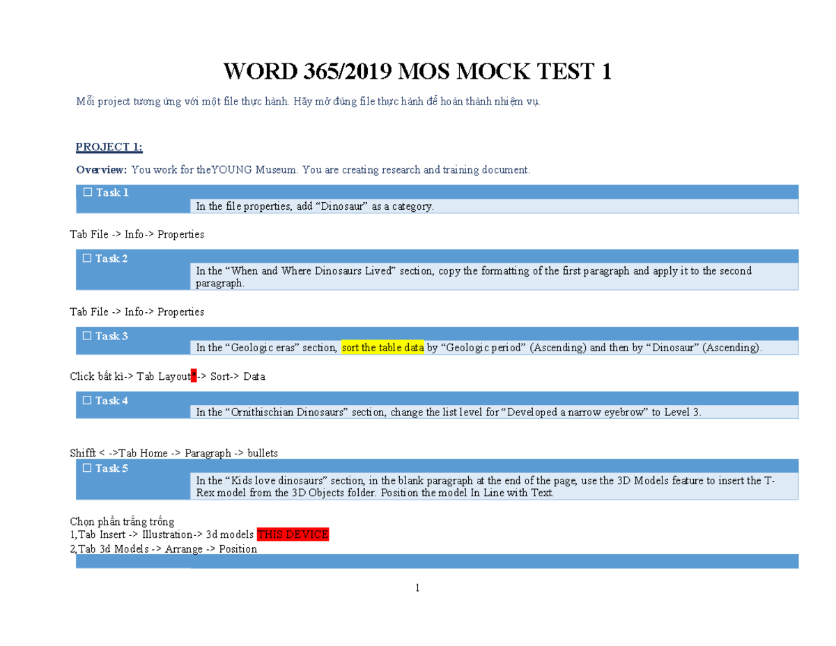 [WORD 365-2019] Mock Test 1 & 2 - Complete Practice Guide - Studocu