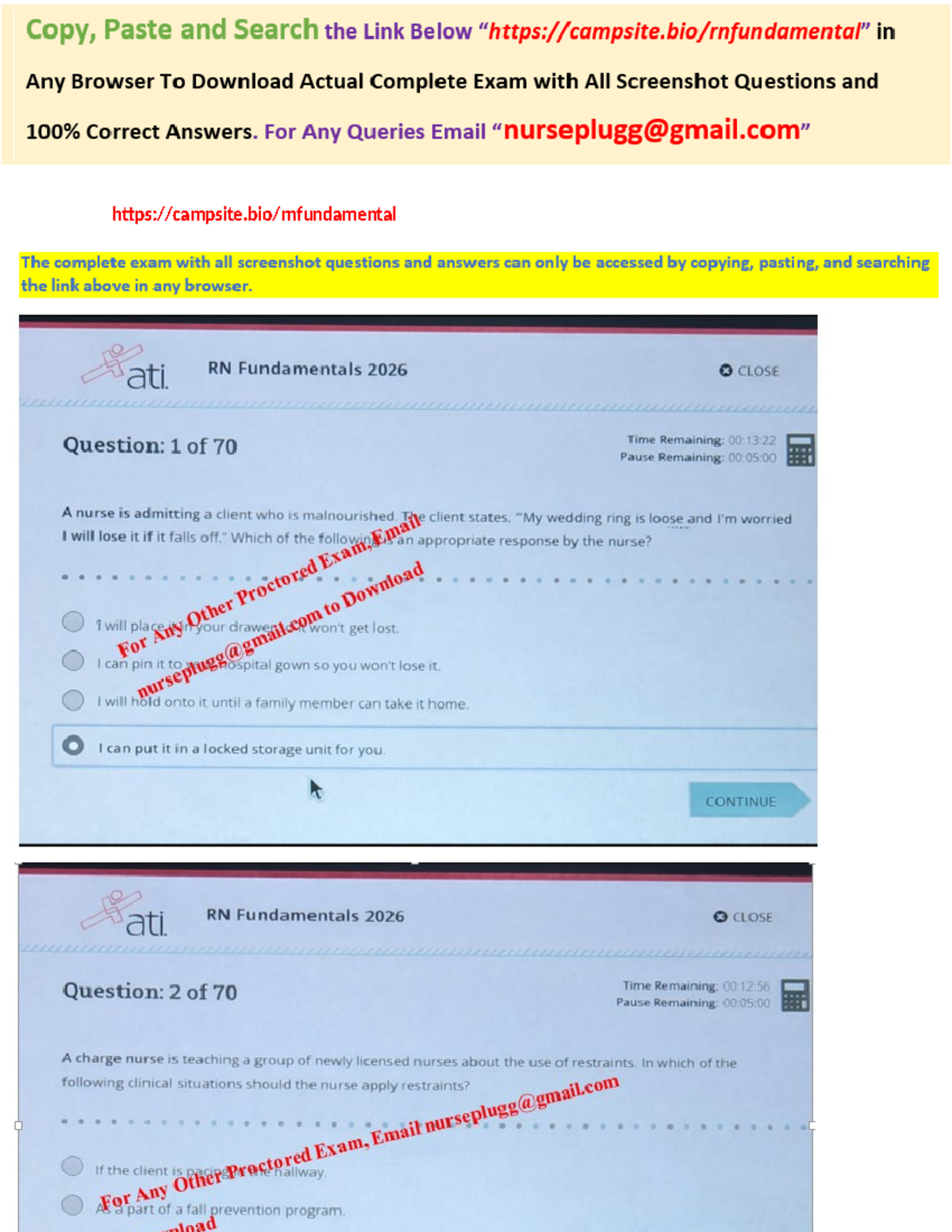 Top Score ATI RN Fundamentals 2026 Proctored Exam: NGN 70 Q&A - Studocu