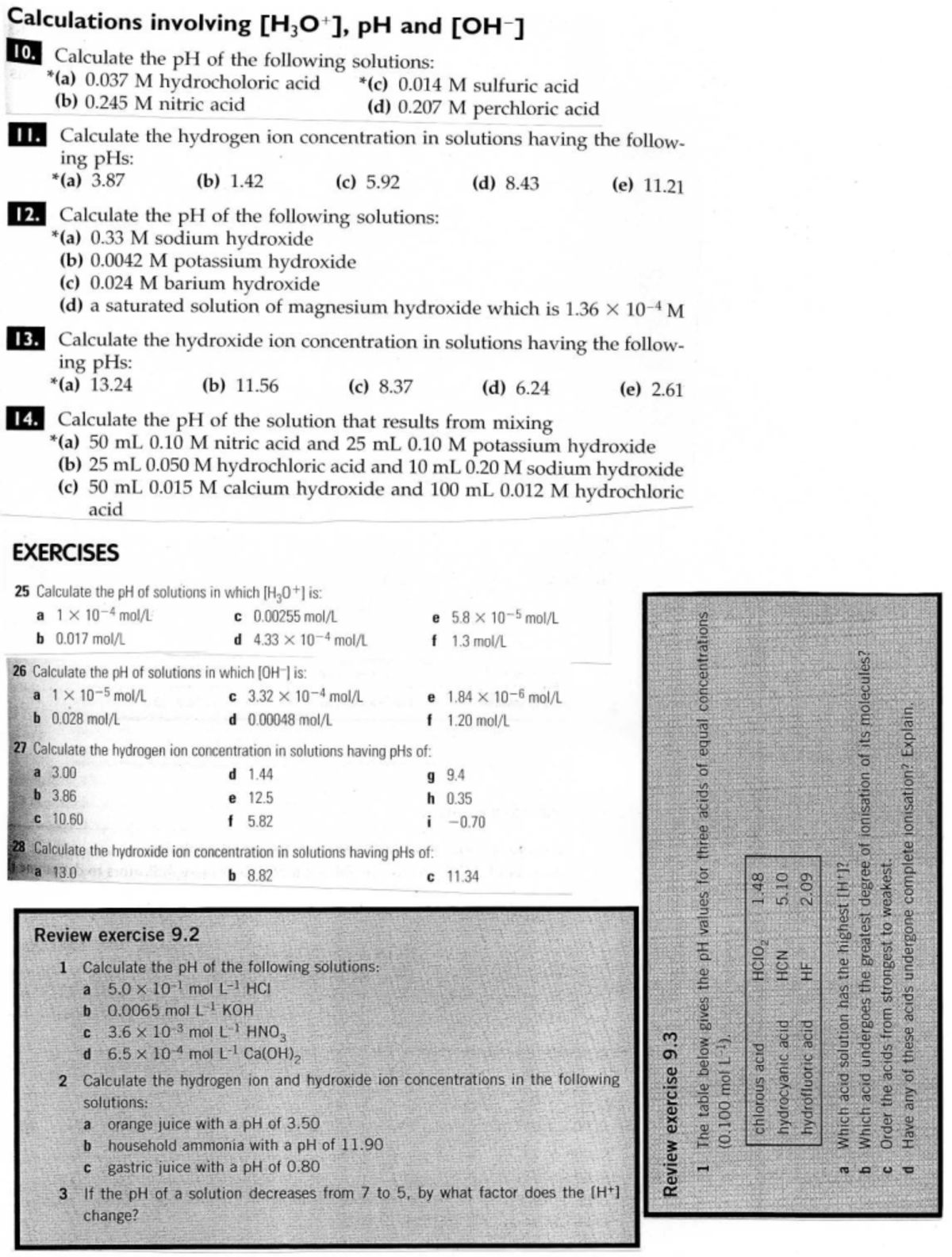 Calculations Involving pH: Acid-Base Solutions and Concentrations - Studocu