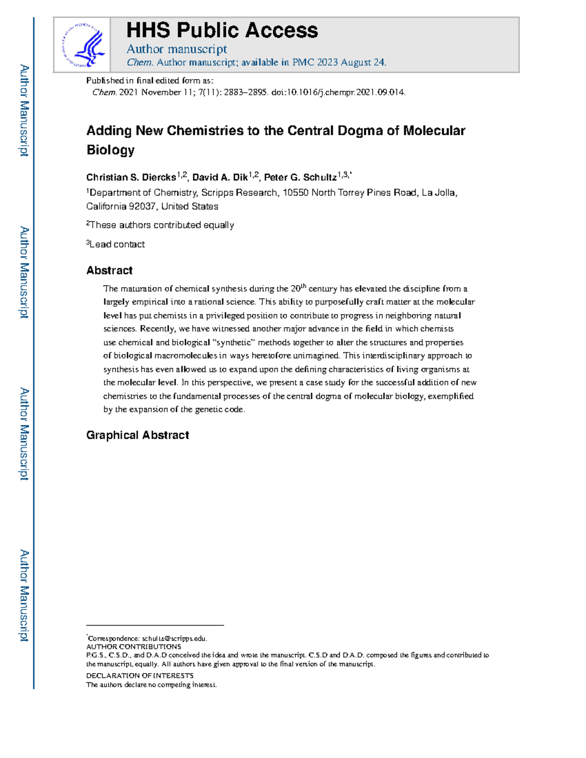 Adding New Chemistries to the Central Dogma of Molecular Biology: A ...