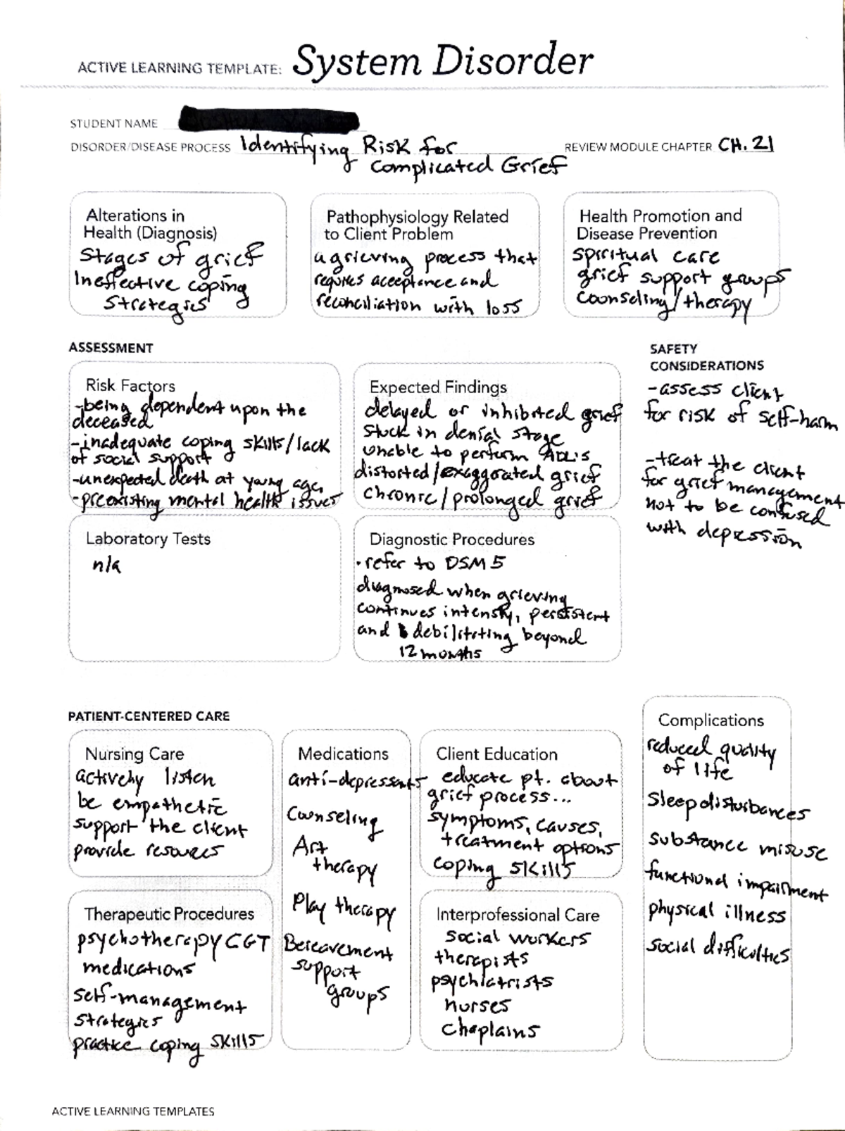 System Disorder and Complicated Grief: Risk Factors and Care Strategies ...