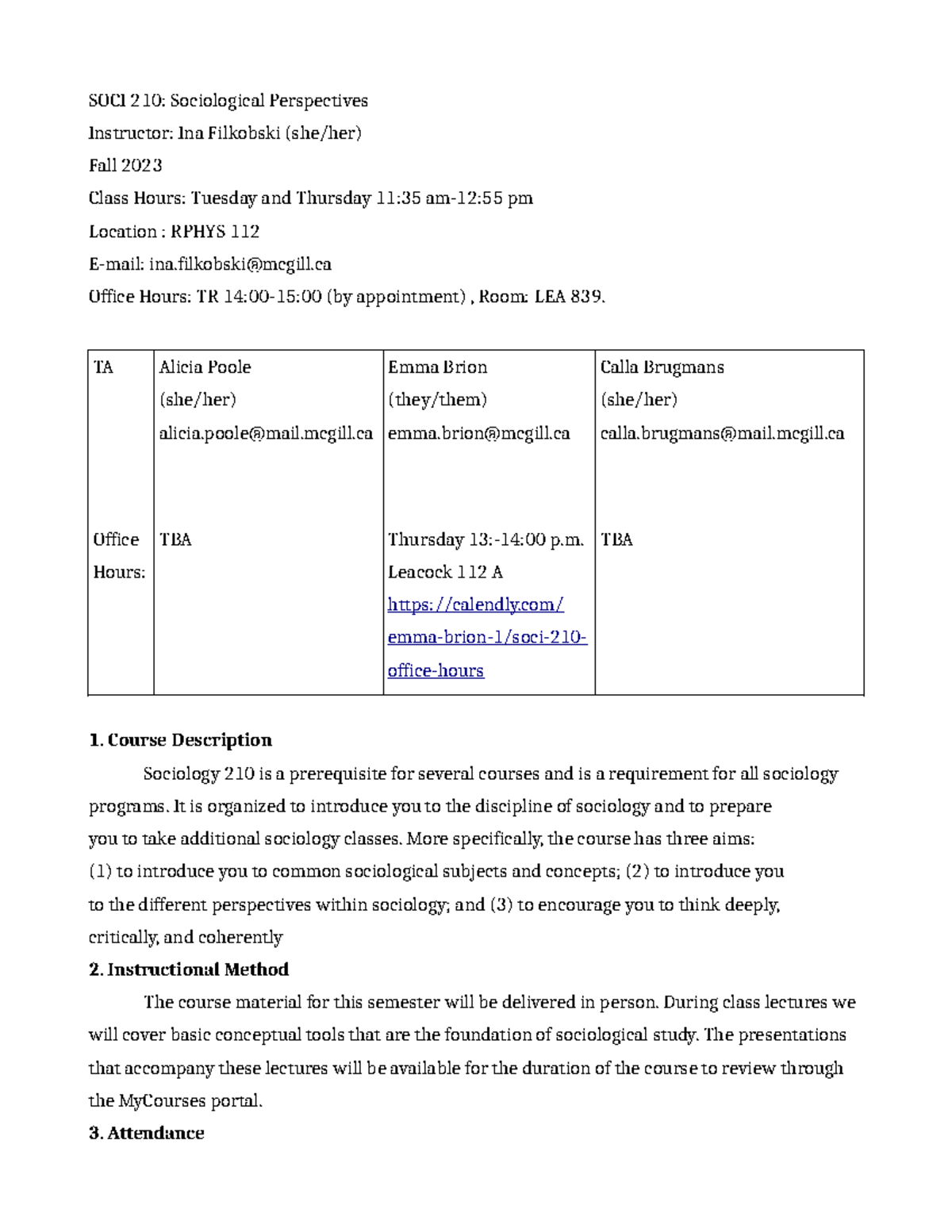 SOCI 210 - Syllabus for Fall 2023: Sociological Perspectives - Studocu