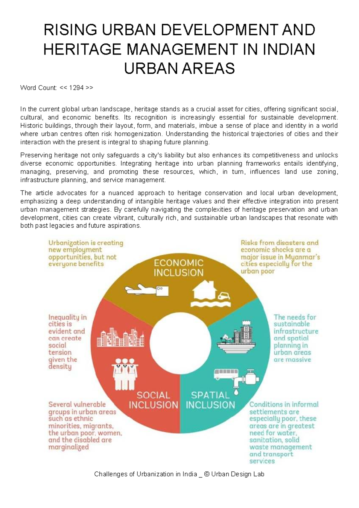 Rising Urban Development & Heritage Management in India: Challenges ...