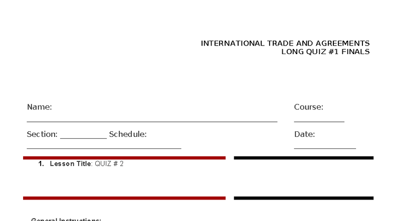 Finals LONG QUIZ ITA - International Trade & Agreements - Studocu