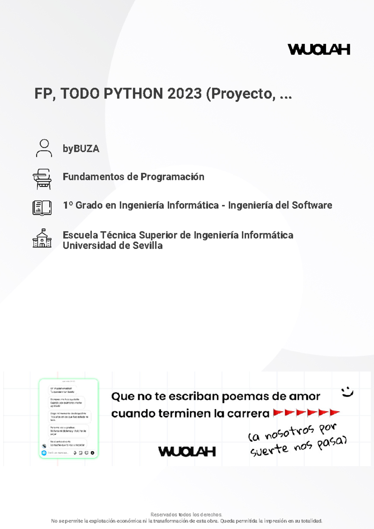 TODO PYTHON 2023: Proyecto, Boletines y Exámenes Resueltos - Studocu