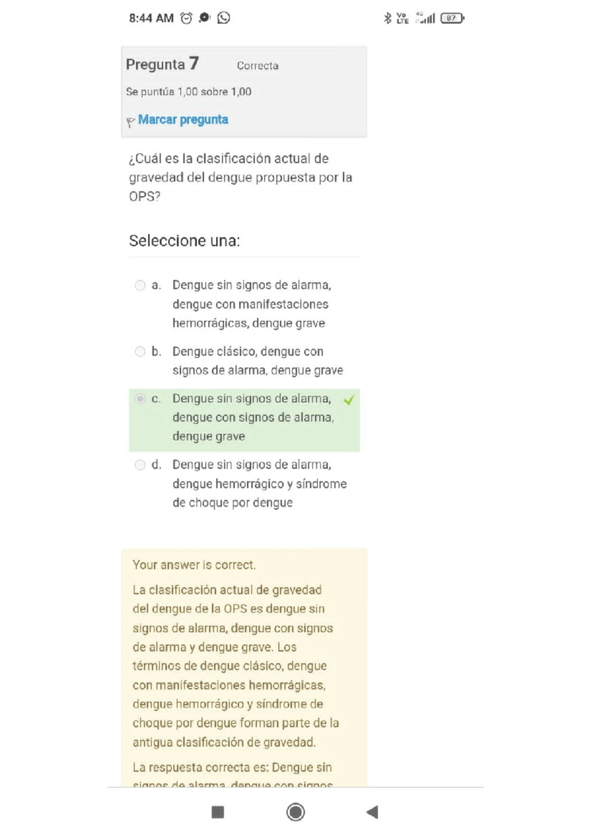 Respuestas Examen Final curso MCD-101 sobre Dengue - Studocu