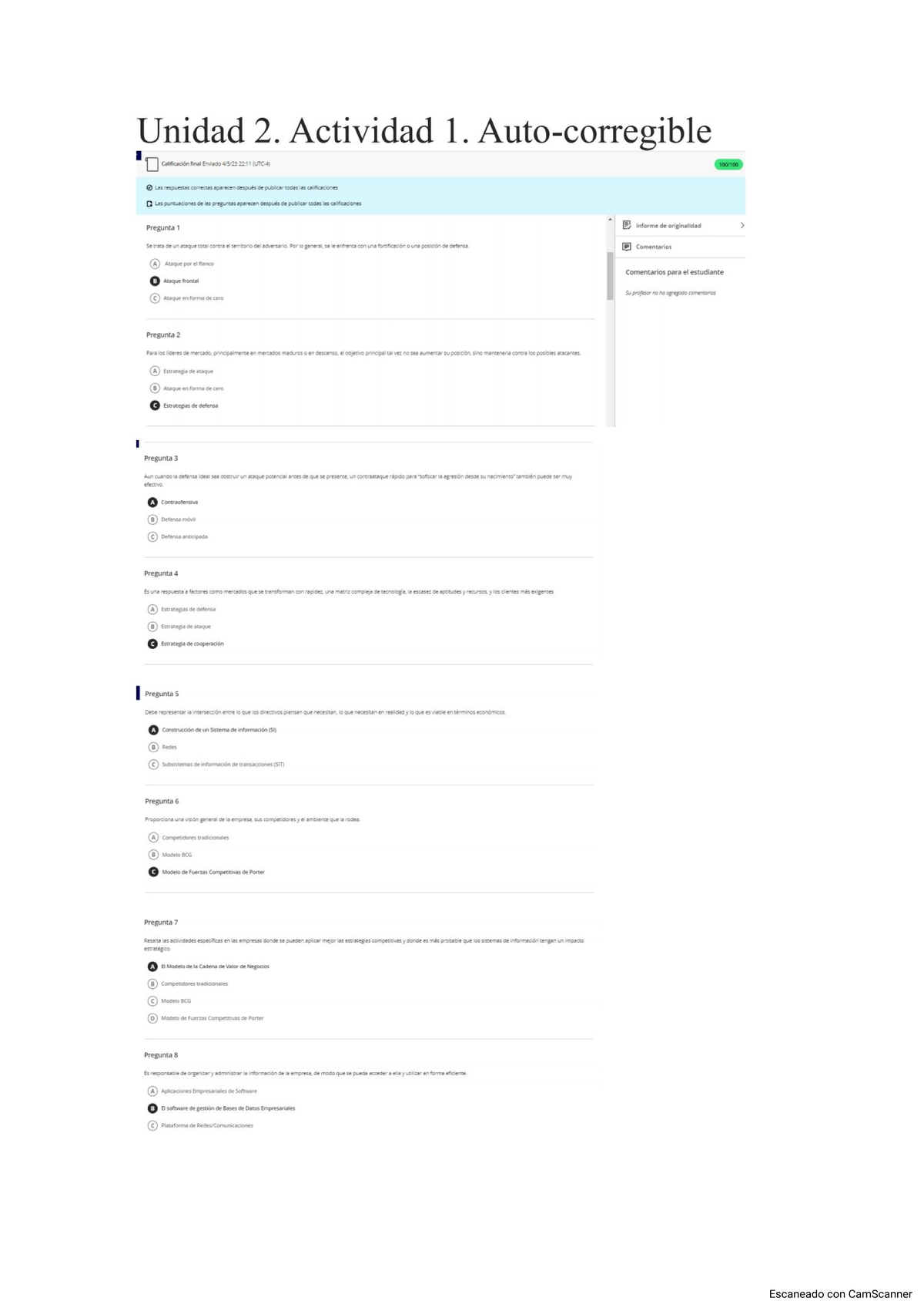 Unidad 2: Actividad 1 - Auto-Corregible Resumen y Guía - Studocu