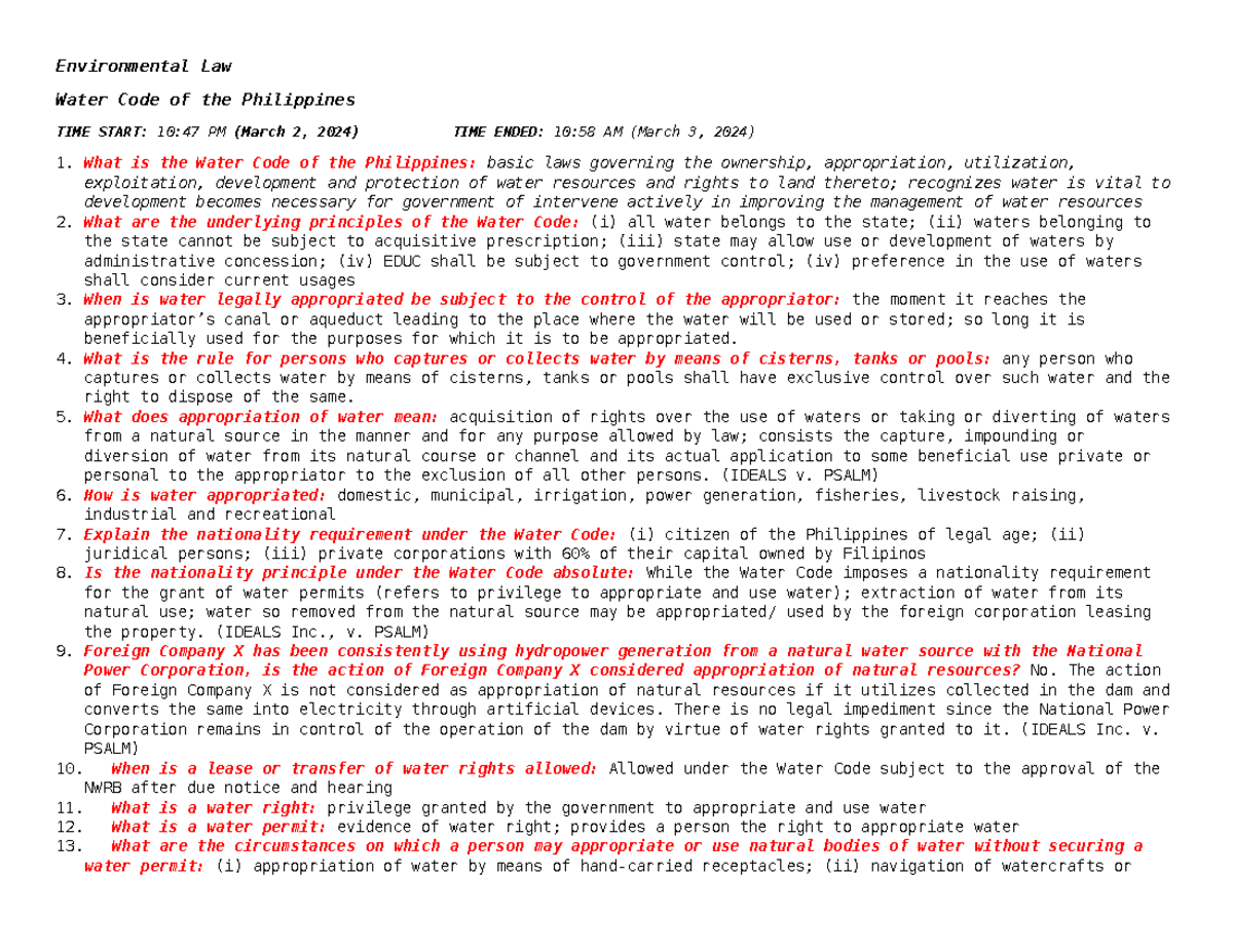 Water Code Reviewer: Essential Points on the Philippines' Water Law ...
