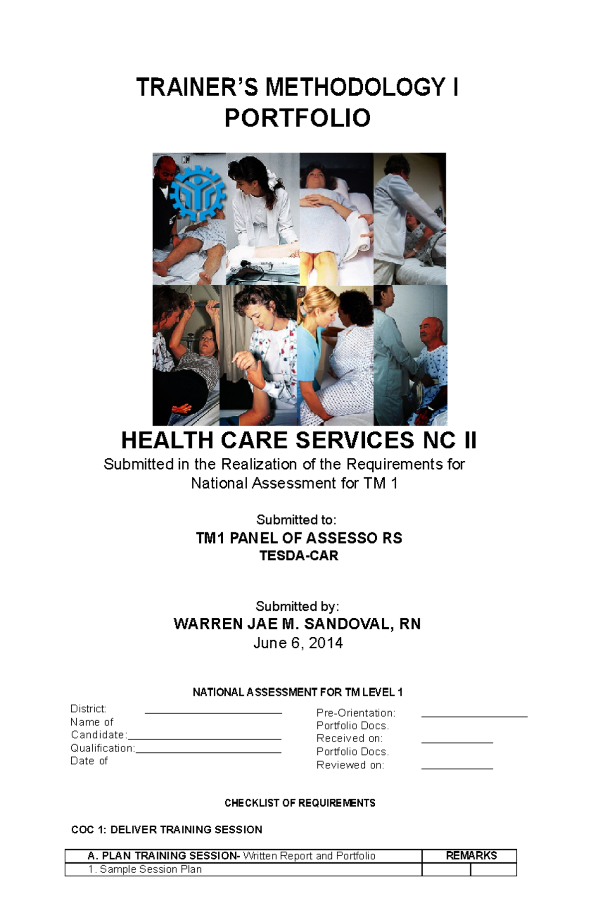 Trainer's portfolio-world - TRAINER’S METHODOLOGY I PORTFOLIO HEALTH ...