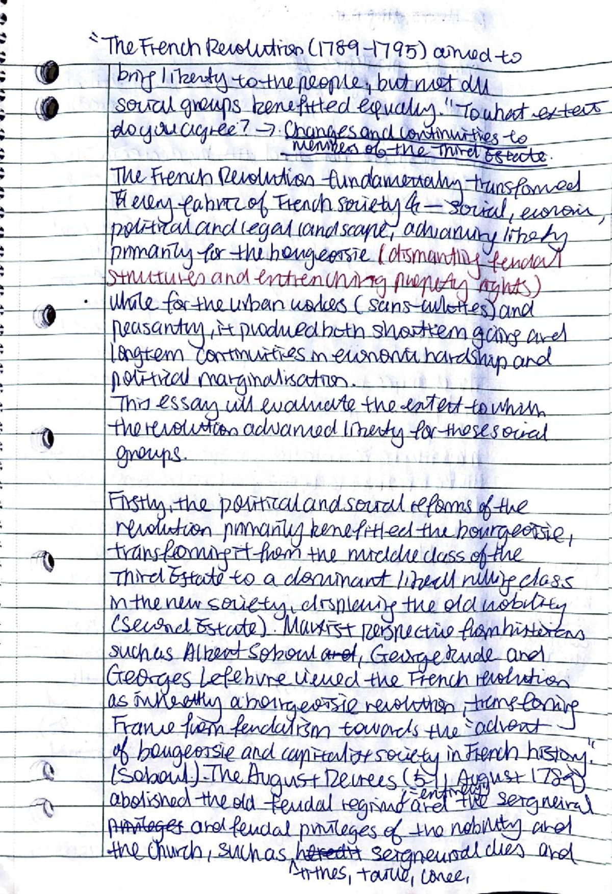 French revolution Changes and continuies in experiences - L ...