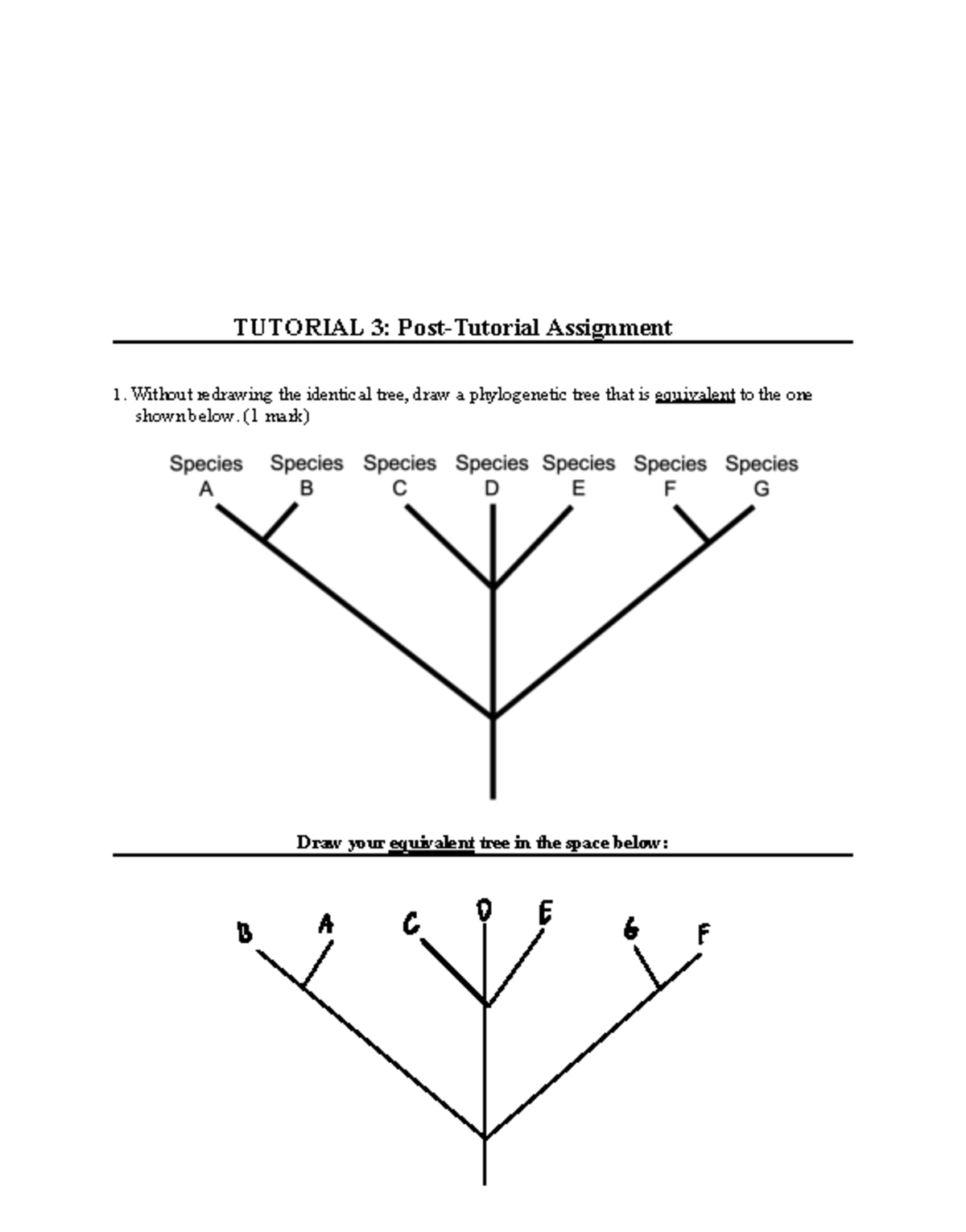 Tutorial 3 - Phylogenetic Trees - TUTORIAL 3 : Post-Tutorial Assignment Without redrawing the ...