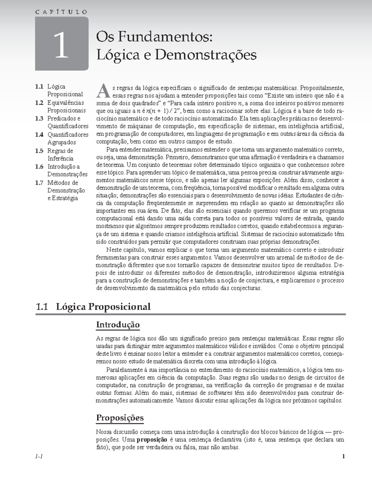 Logica Demo Cap1 Rosen - 1-1 1 Os Fundamentos: Lógica e Demonstrações A ...