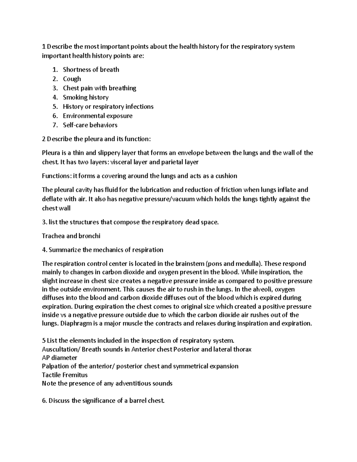 NR 302 Lab Manual: Study Guide for Chapter 19 on Respiratory Health ...