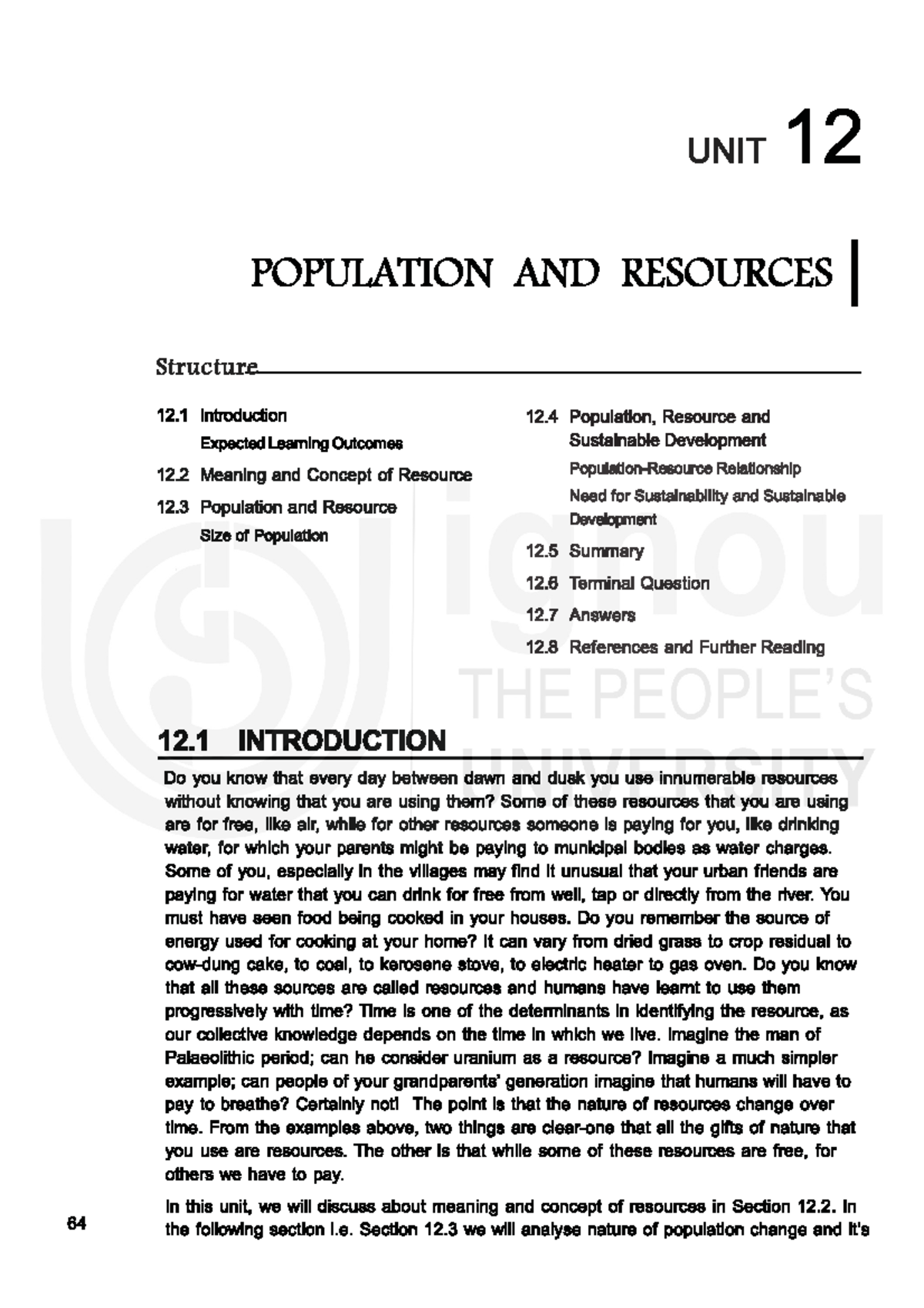 Unit-12 - population and resources - Geography - Studocu