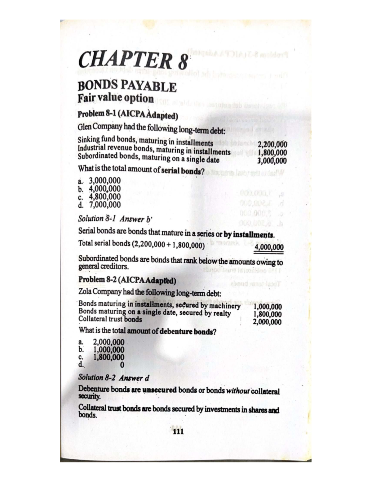CHAPTER 8: BONDS PAYABLE - Fair Value Option Problems (AICPA Adapted ...