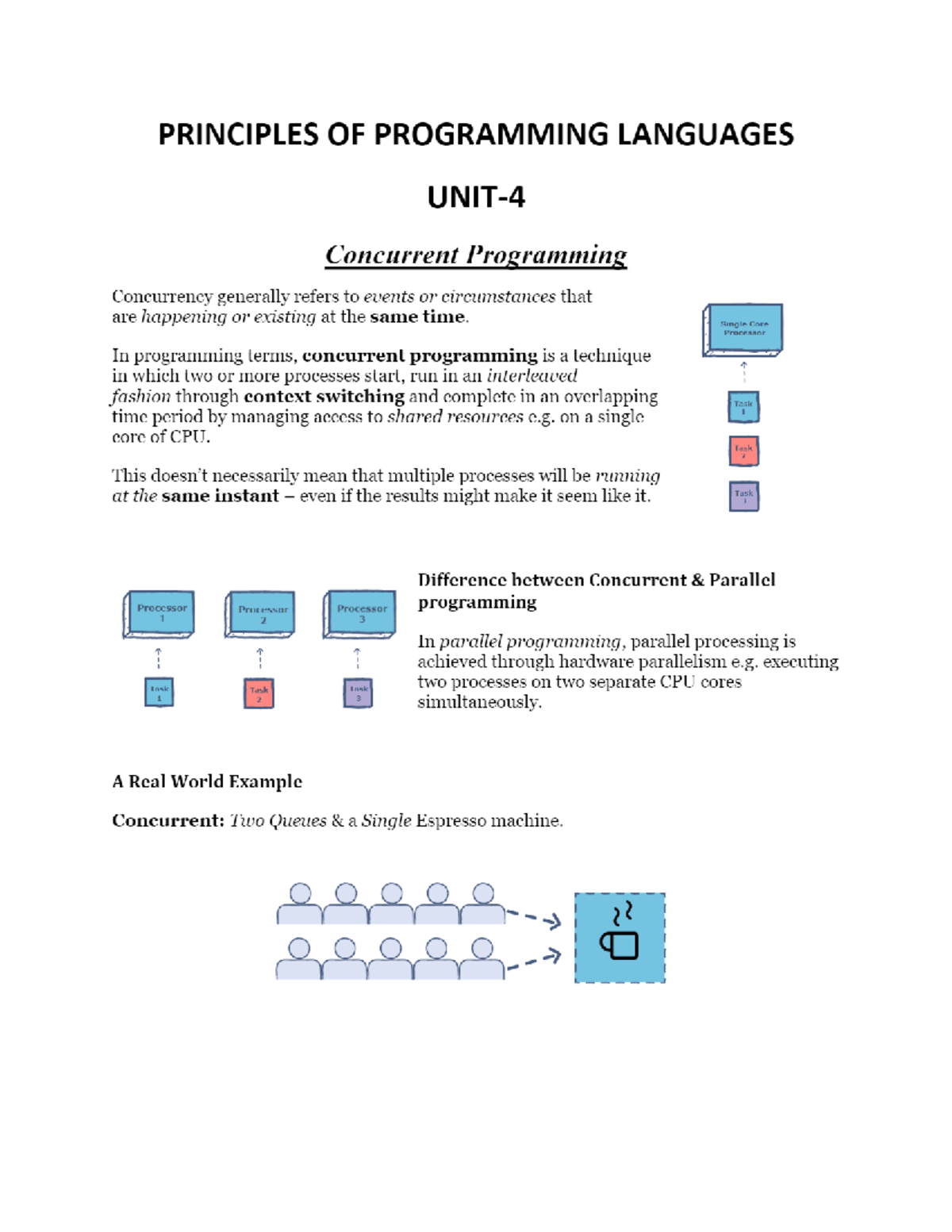 PPL Unit 4 - Notes on Concurrent Programming Concepts and Techniques ...
