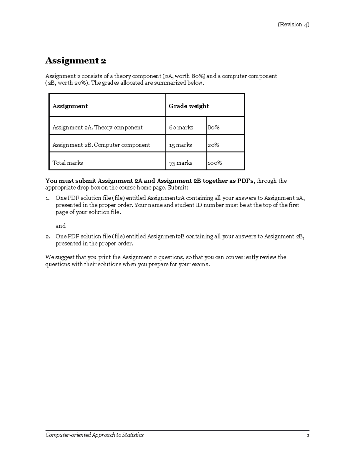 part A of assignment 2, math216 - Assignment 2 Assignment 2 consists of a theory component (2A ...