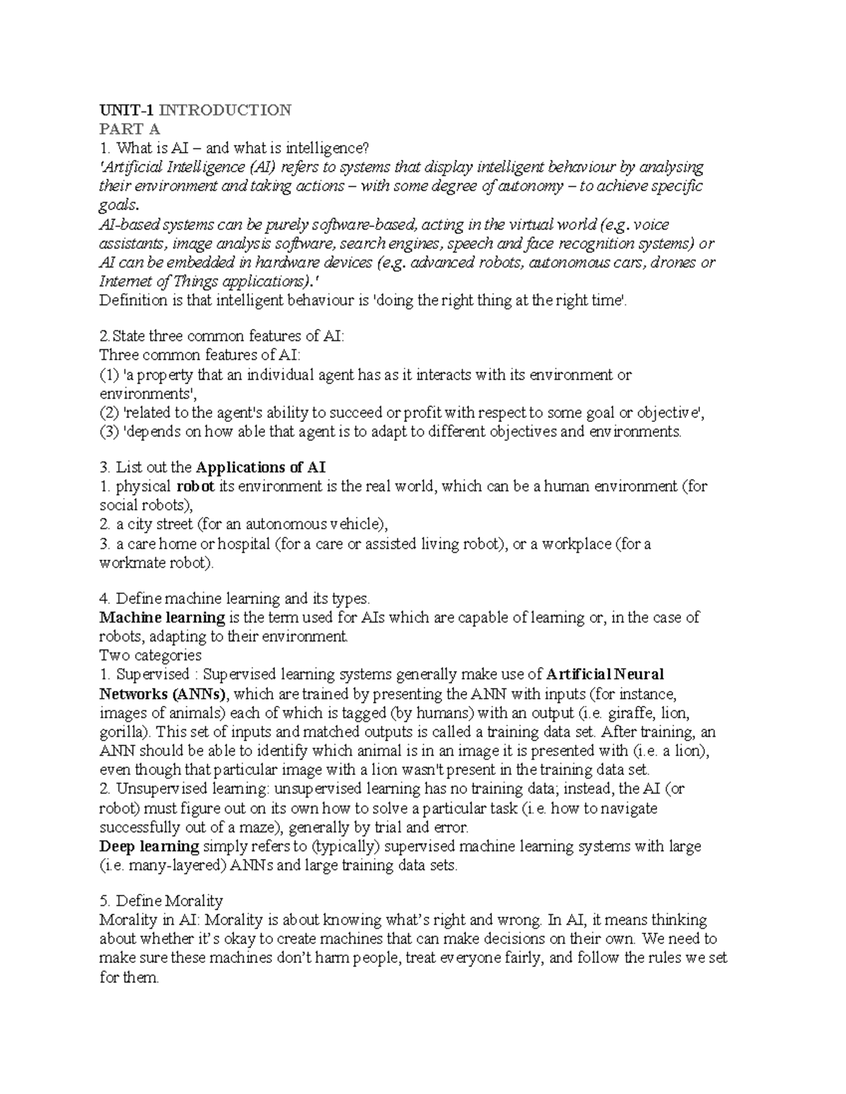 Ccs345-EAI Unit 1 Quiz - AI Concepts and Ethical Considerations - Studocu
