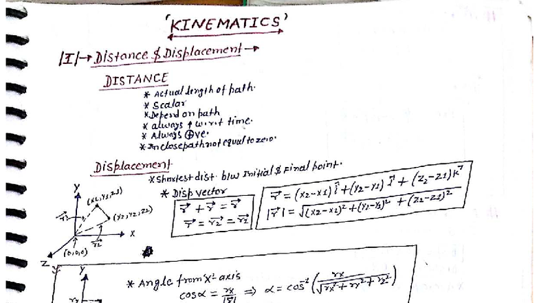 Kinematics PHYS 101: Comprehensive Notes on Distance and Displacement ...