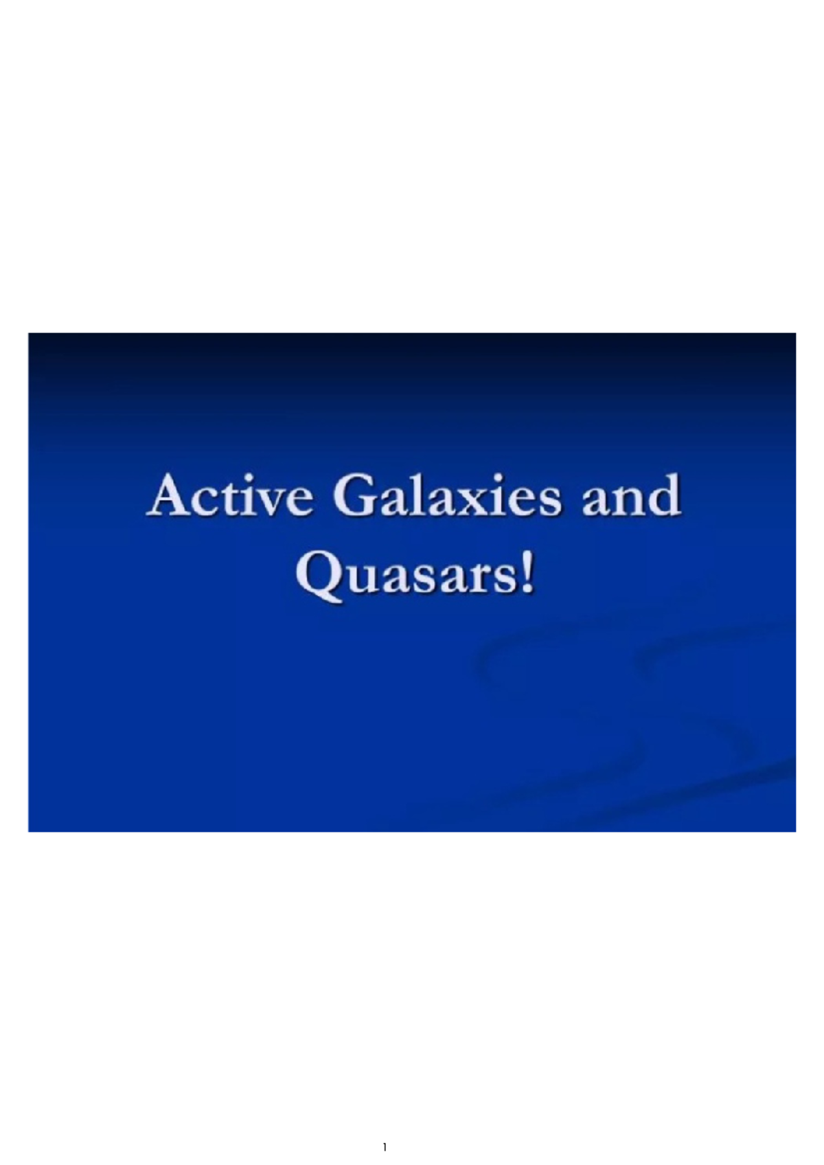 Active Galaxies and Quasars: Characteristics and Evolution - Studocu