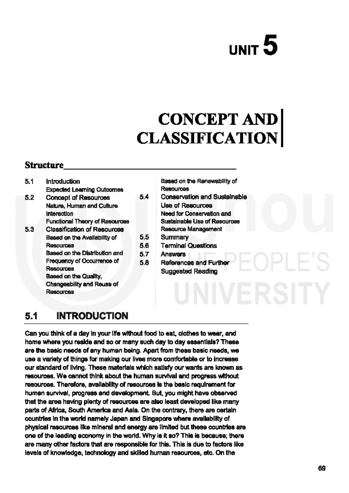 Unit 5: Concept and Classification of Resources - Essential Notes - Studocu