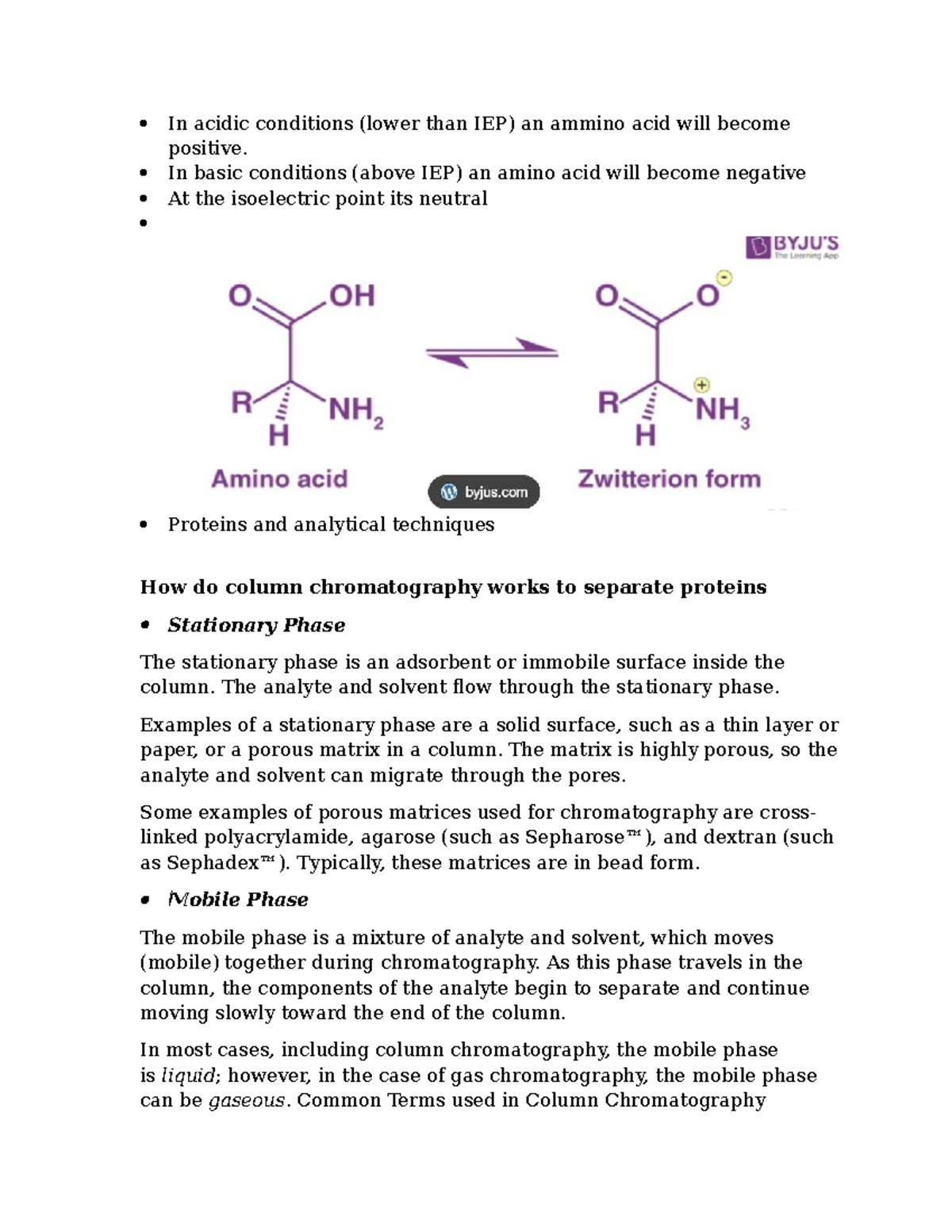 Protein Separation Techniques: Column Chromatography Overview - Studocu
