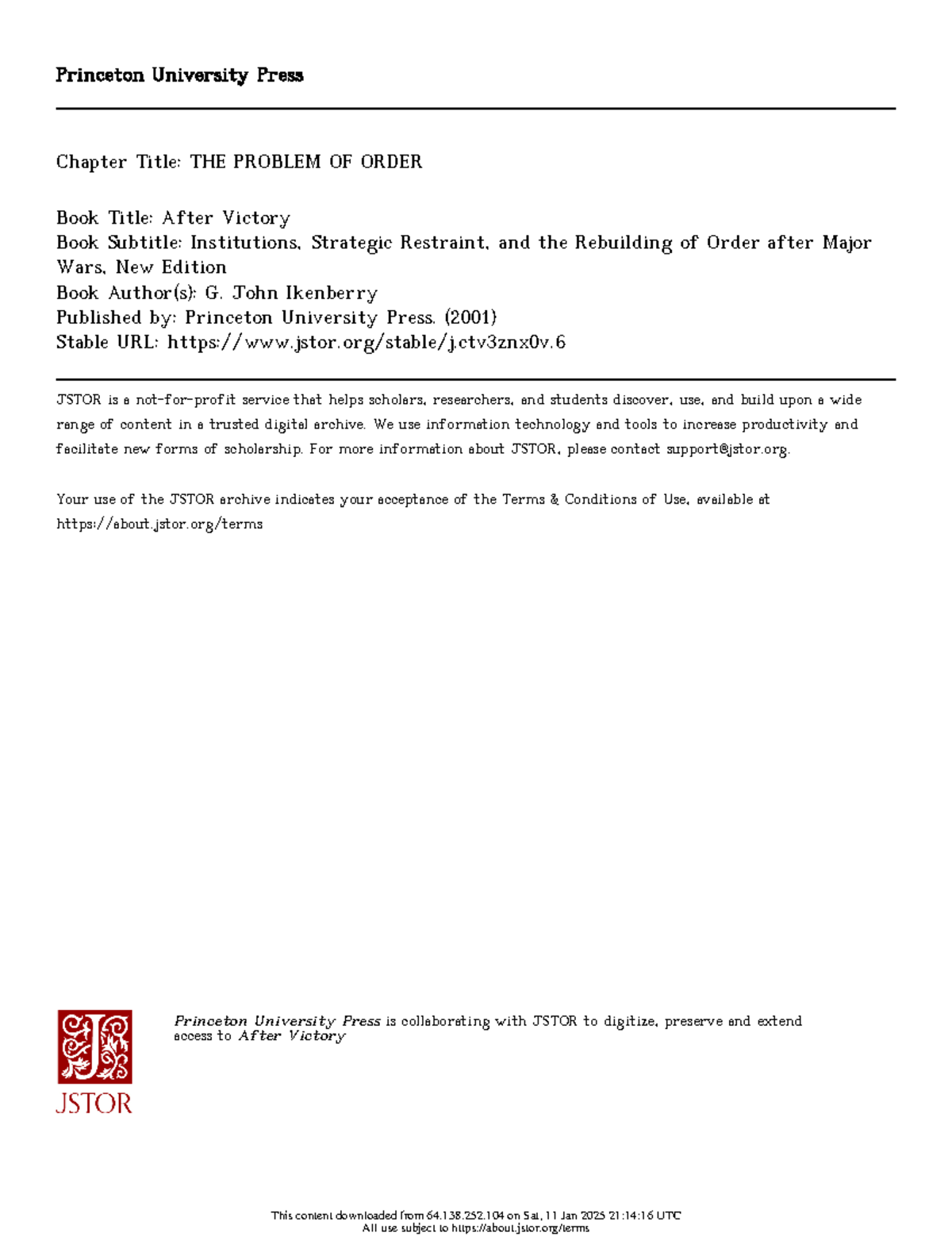 Postwar Order-Building Strategies: Insights from 1815, 1919, 1945 - Studocu
