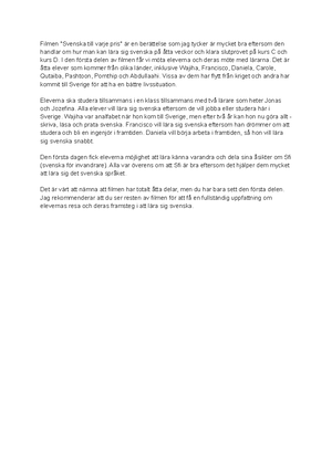 Sambandsord - Exempel på sambandsmarkörer Ord som för texten framåt ...