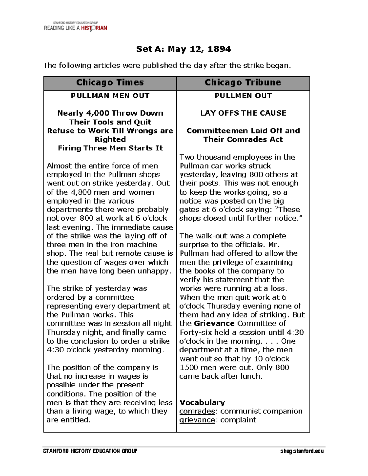 Pullman Strike Study Materials for Test Preparation - Studocu