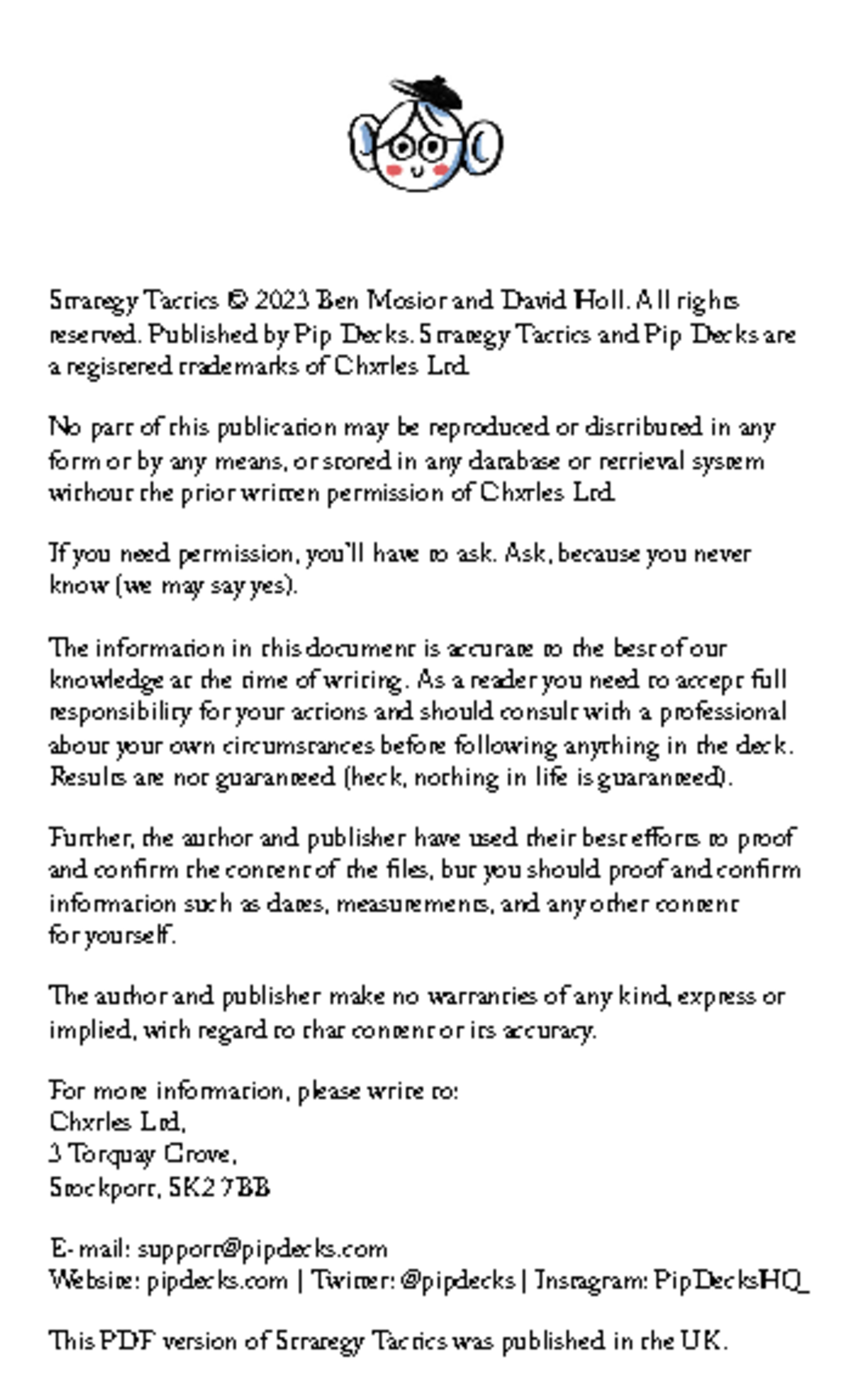 Strategy Tactics - All rights reserved. Published by Pip Decks ...