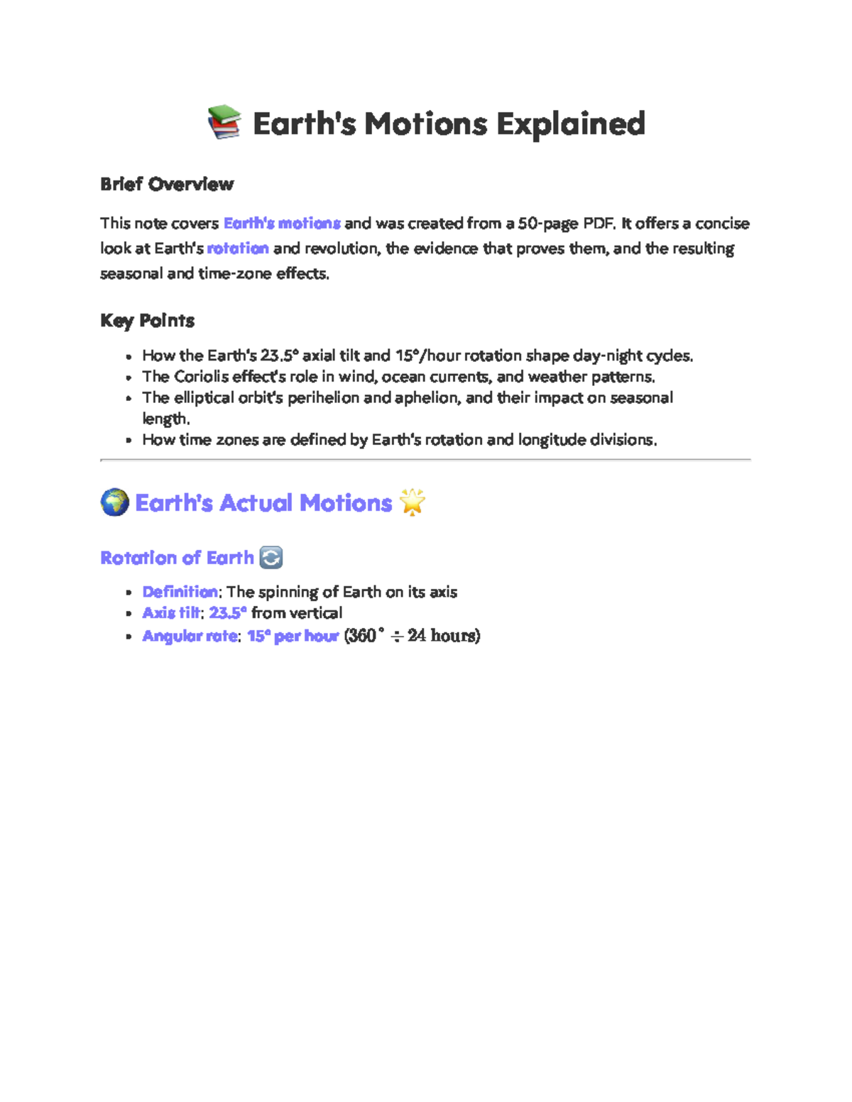 Earth, Sun, and Moon Motions: A Brief Overview of Rotational and ...