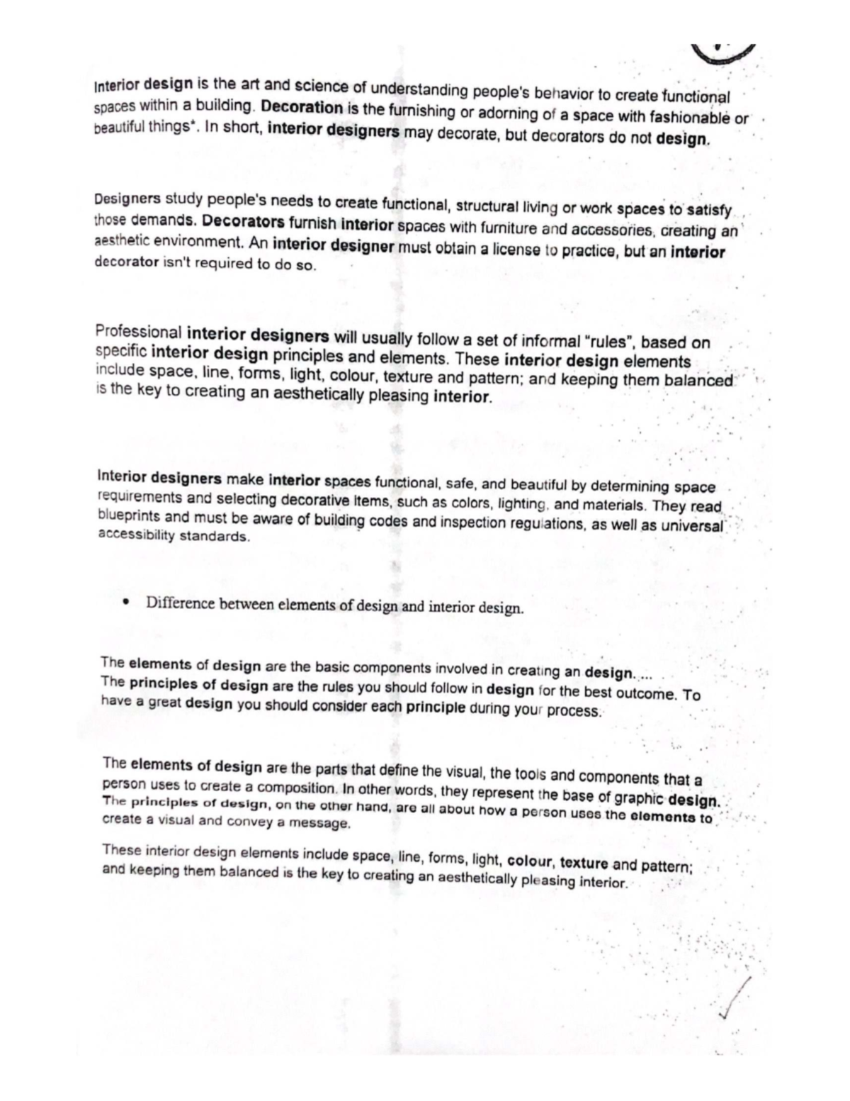 Chapter 5: Interior Design Principles & Elements (5.1 - 5.4) - Studocu