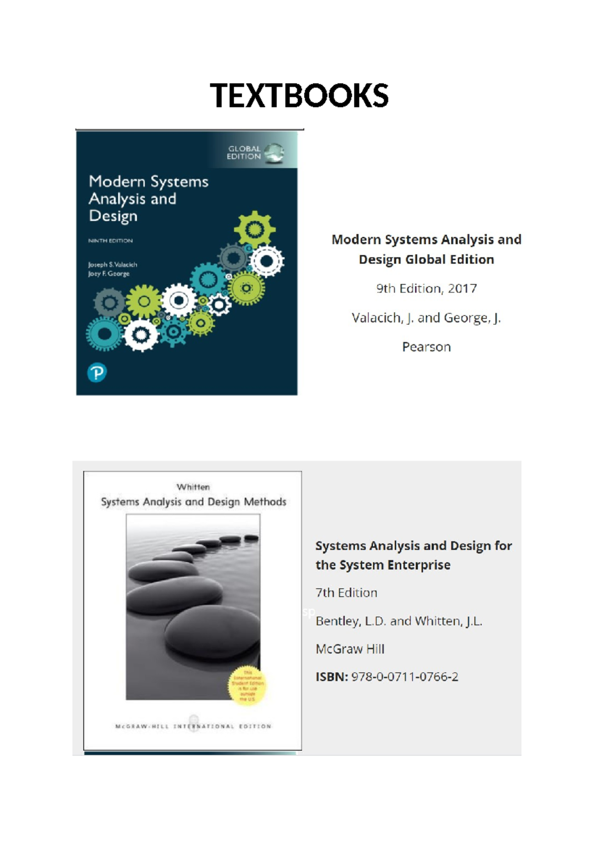 Textbook INFO - CMPG213 - TEXTBOOKS GLOBAL EDITION Modern Systems ...