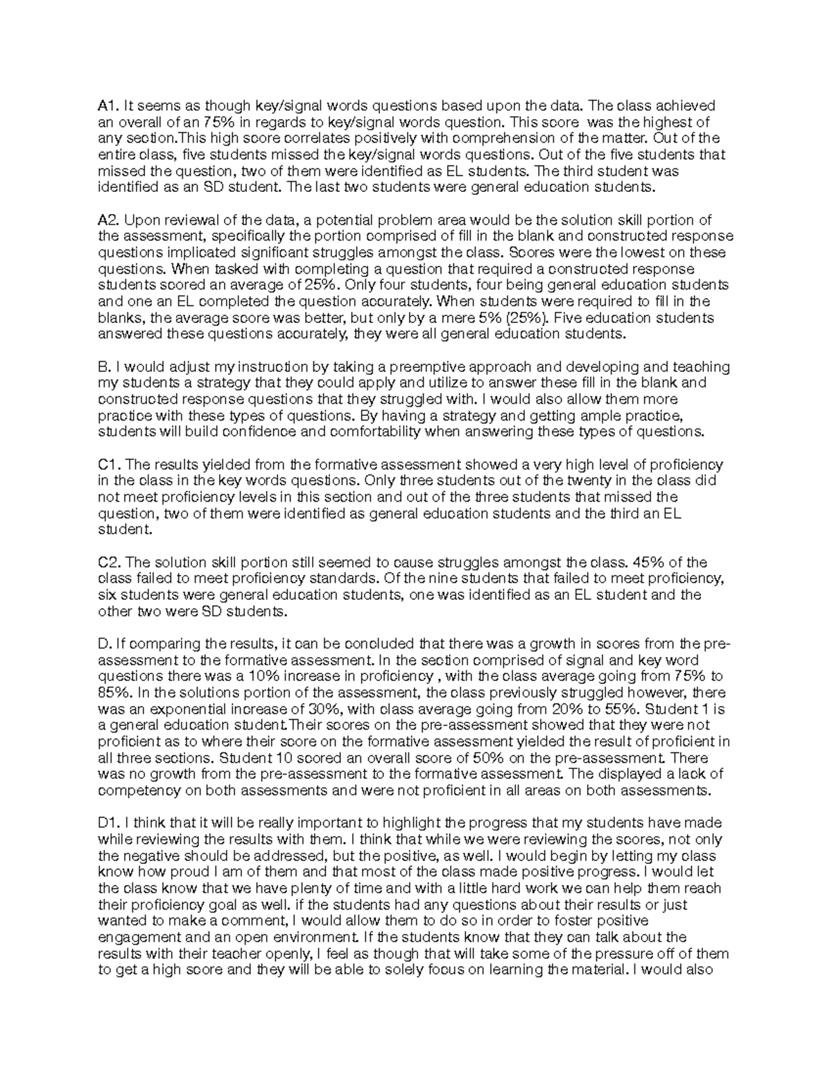 D093 TASK2 - REV 2 - d093 - A1. It seems as though key/signal words questions based upon the ...