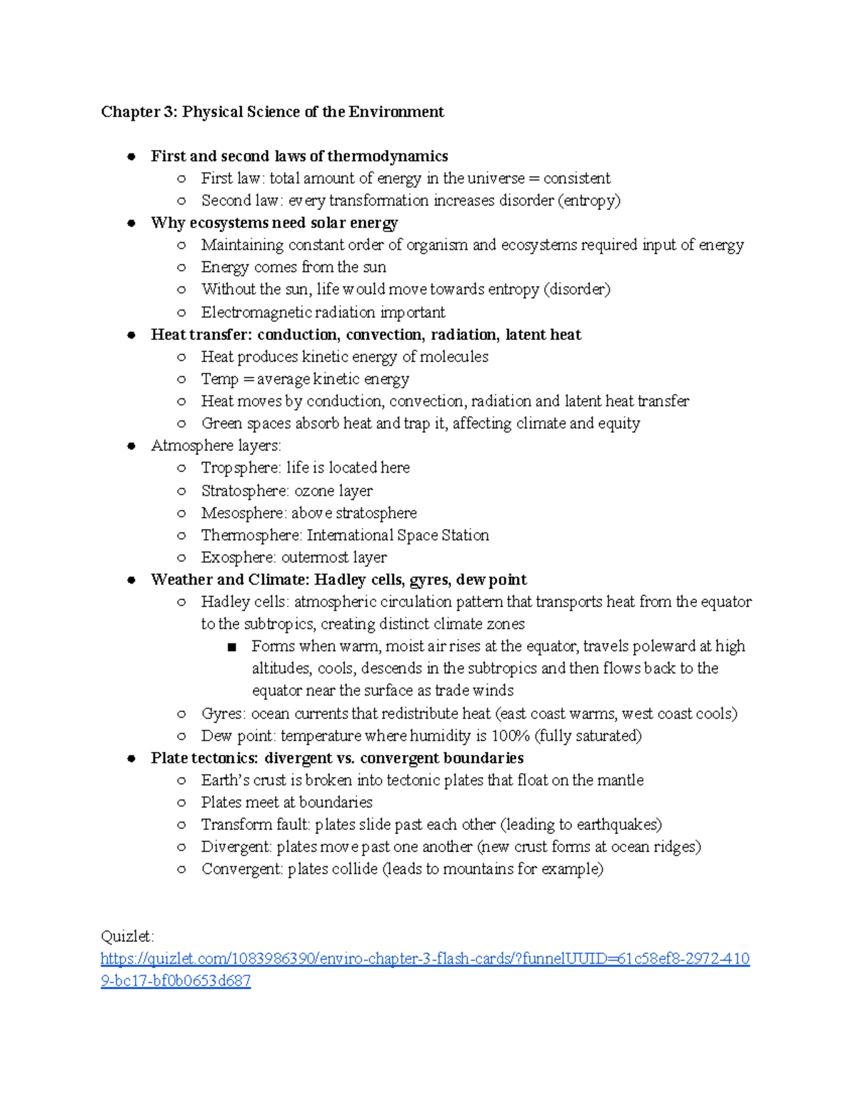 Enviro Sci 101: Chapter 3 Physical Science Study Guide - Studocu