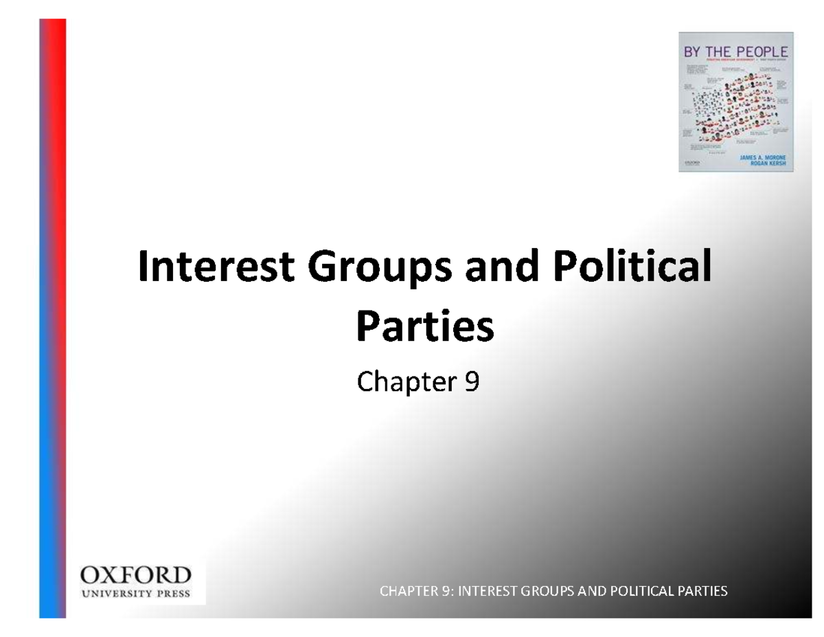 Interest Groups and Political Parties: U.S. Dynamics Overview (C09 ...