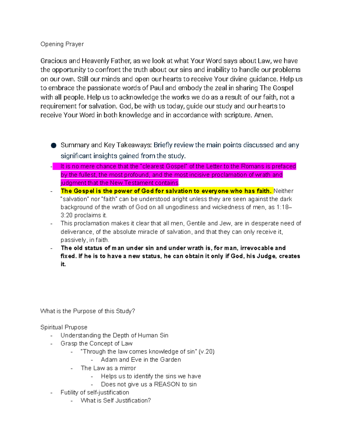 Understanding Human Sin and the Concept of Law in Romans 3:20 - Final ...